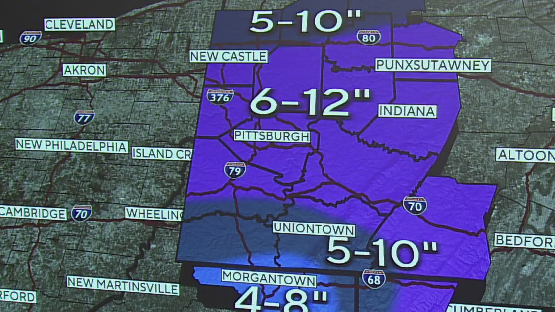 NWS issues winter storm warning for Pittsburgh area ahead of weekend ...