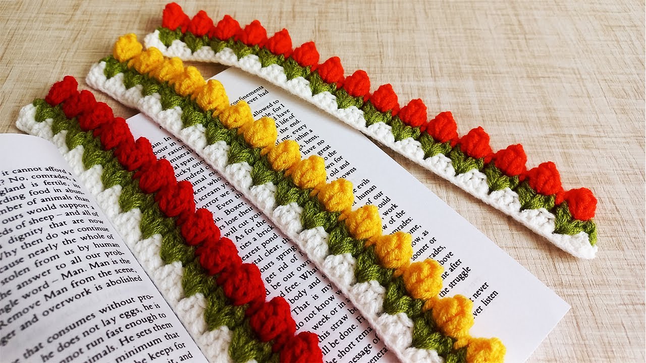 Easy crochet flower bookmark pattern for beginners