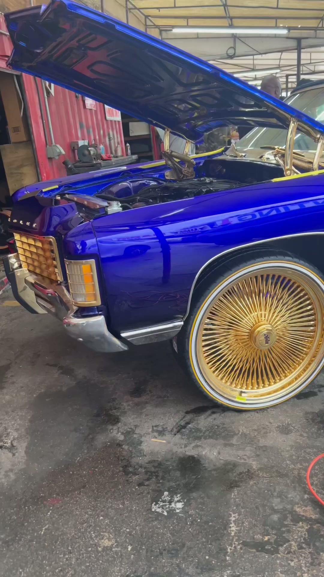 71 Chevy vert on gold 24’s Daytons and Vogues
