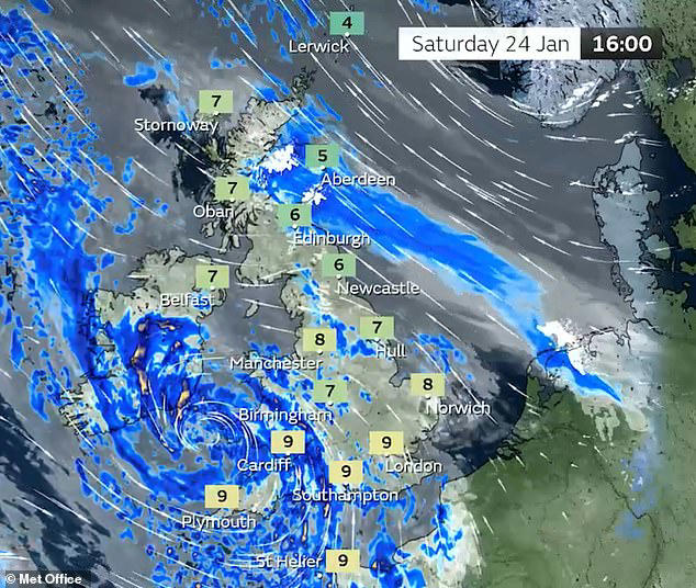 Storm Ingrid hits Britain with 60mph gusts, heavy rain and strong waves ...