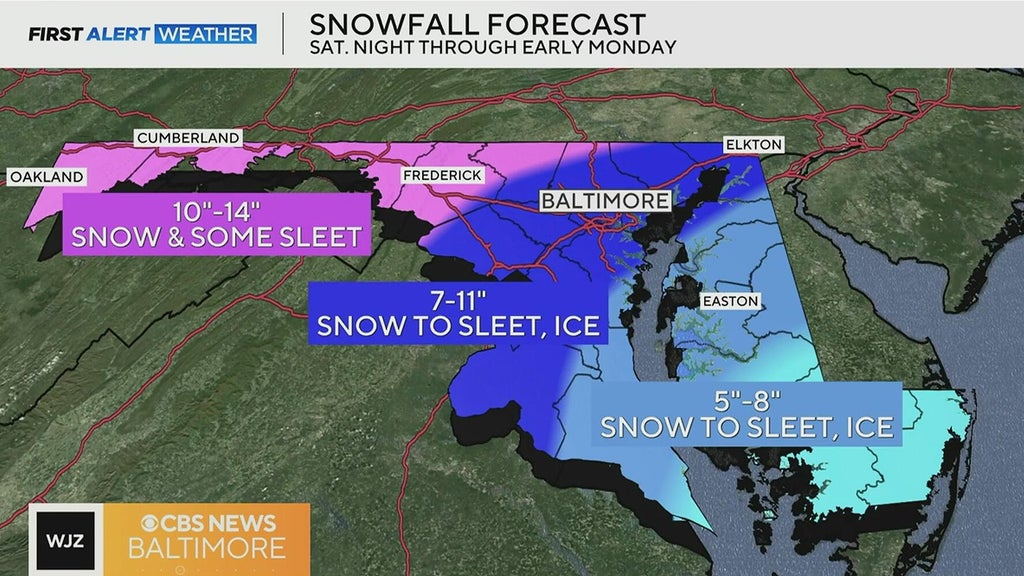 When does snow start in Maryland? A timeline of the weekend winter storm