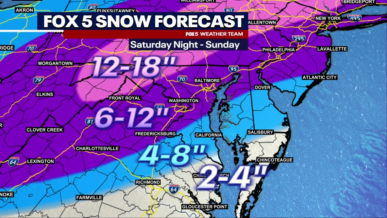 Snow forecast: Winter storm warning issued in DC region - how much snow ...