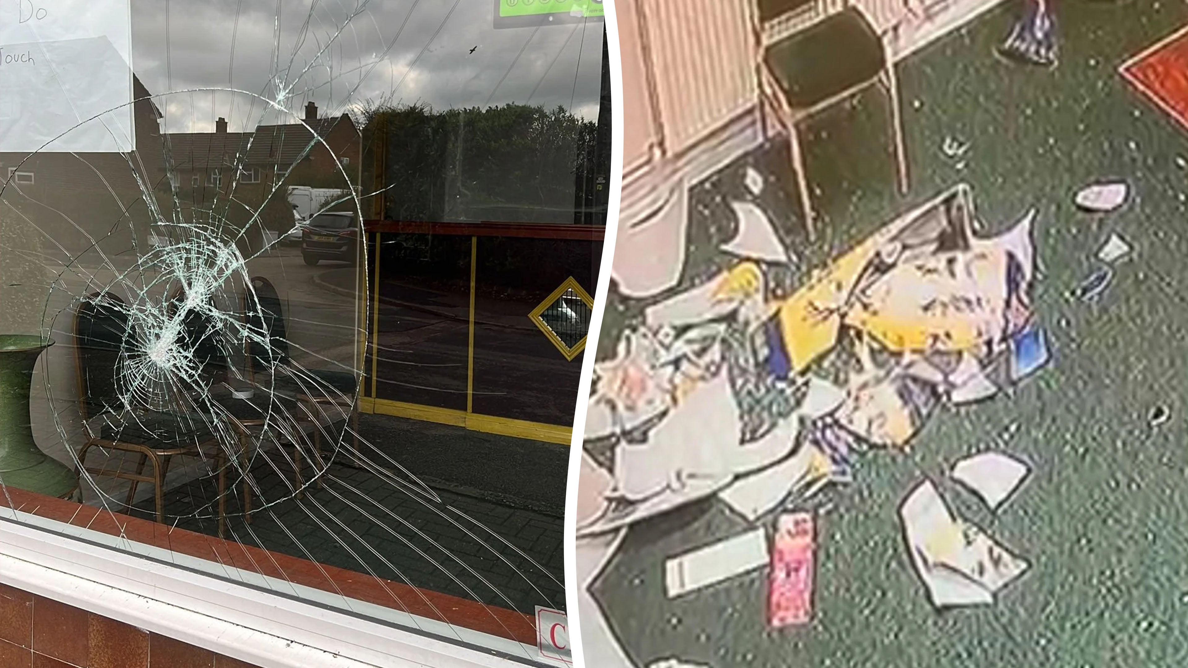 CCTV shows man smashing up Chinese takeaway