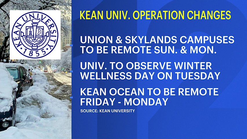 Kean University shifts classes online due to weather