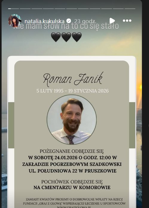 Roman Janik nie żyje. Natalia Kukulska w żałobie