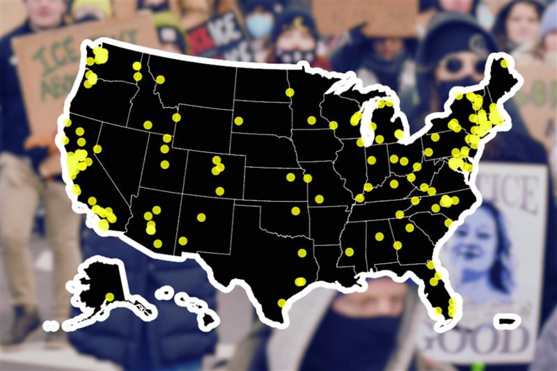 Map shows anti-ICE economic blackout events across US