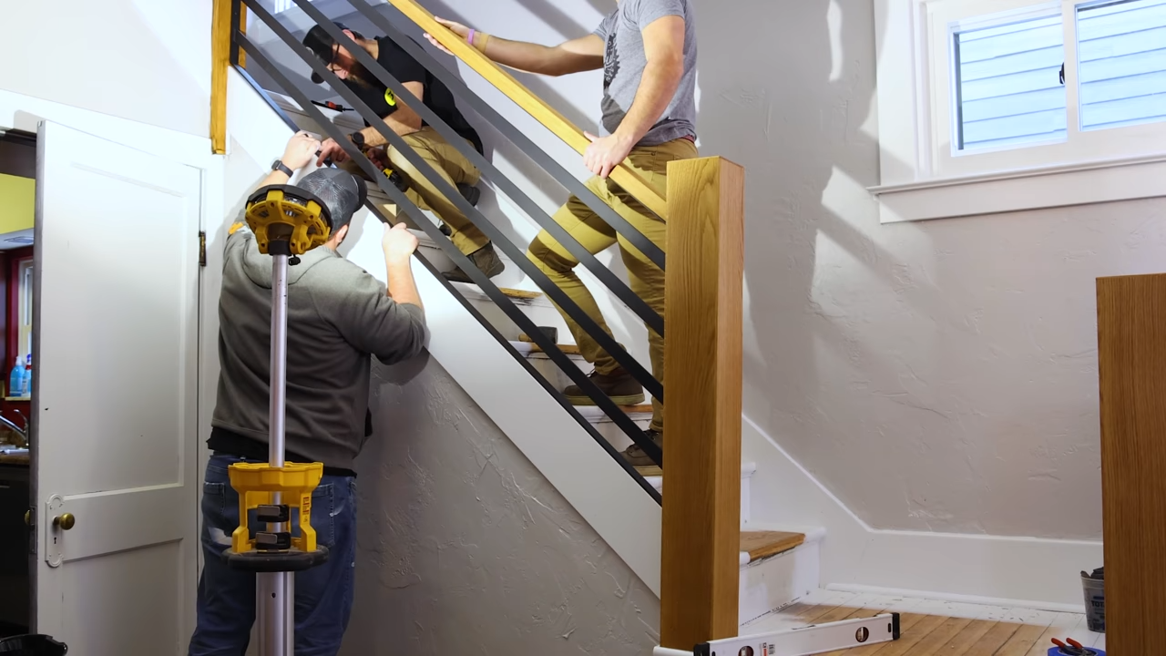 This staircase reno was chaos but we got it done just in time