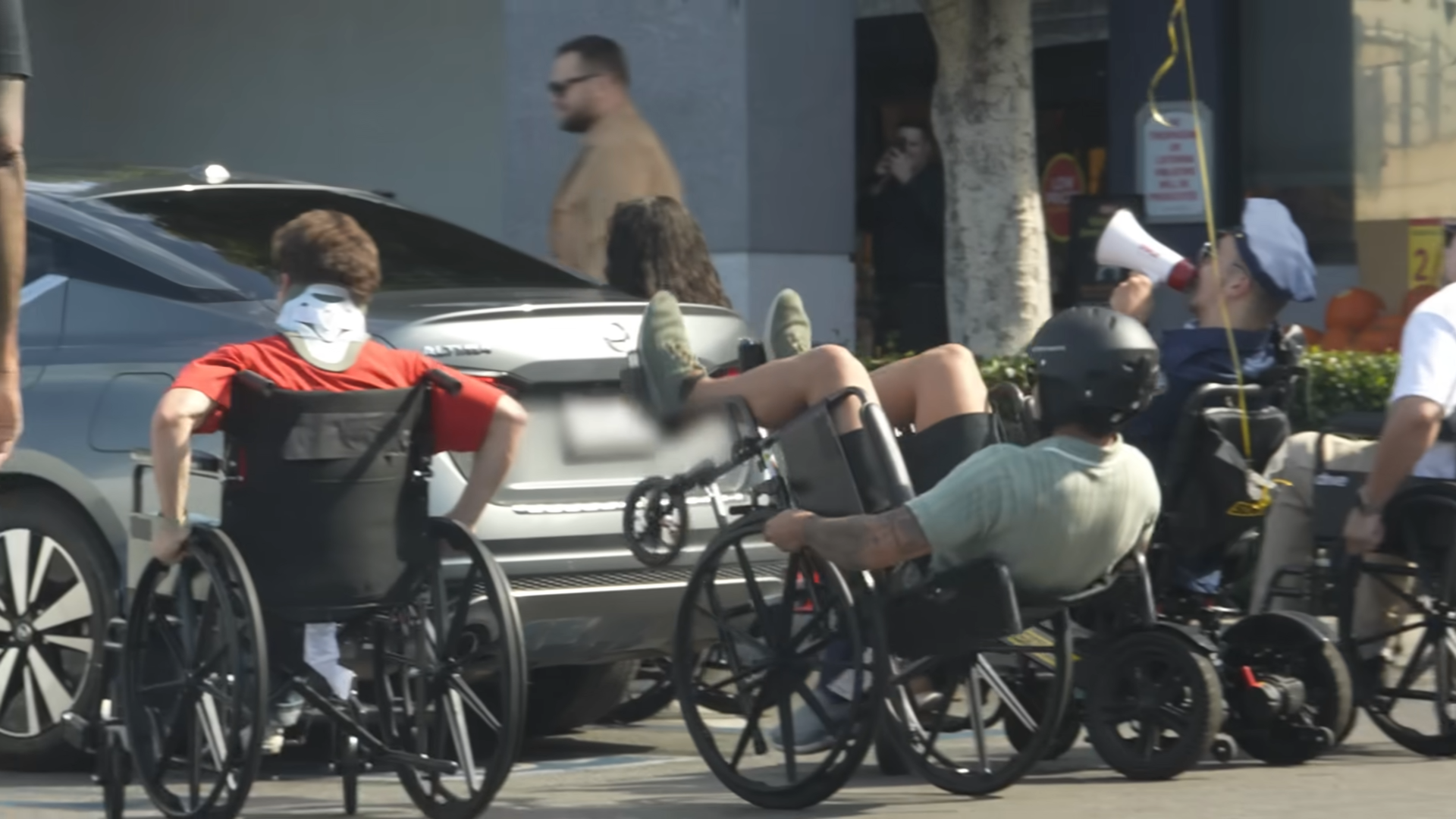 He parked in a handicap spot - karma arrived immediately