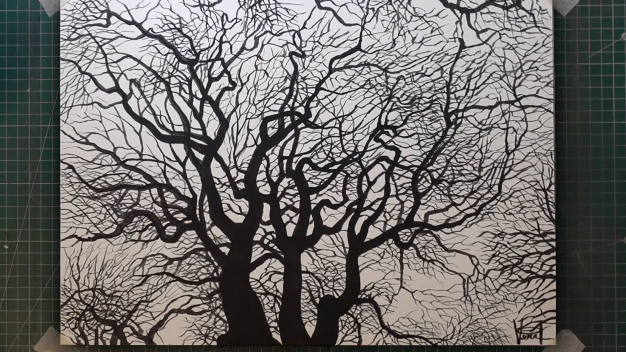 From blank paper to beautiful trees ink artwork: Easy techniques you ...