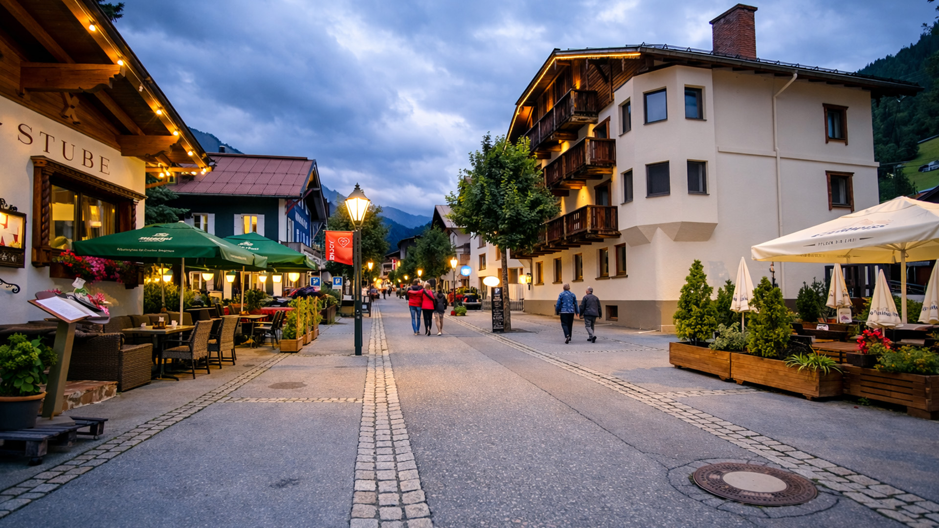 Sankt Anton am Arlberg Austria scenic alpine evening (4K)