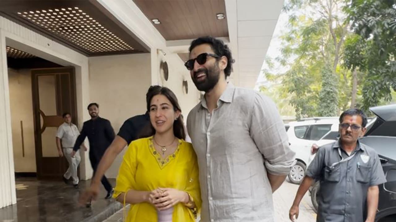 Sara Ali Khan, Aditya Roy Kapur reunite at Anurag Basu's Saraswati Puja