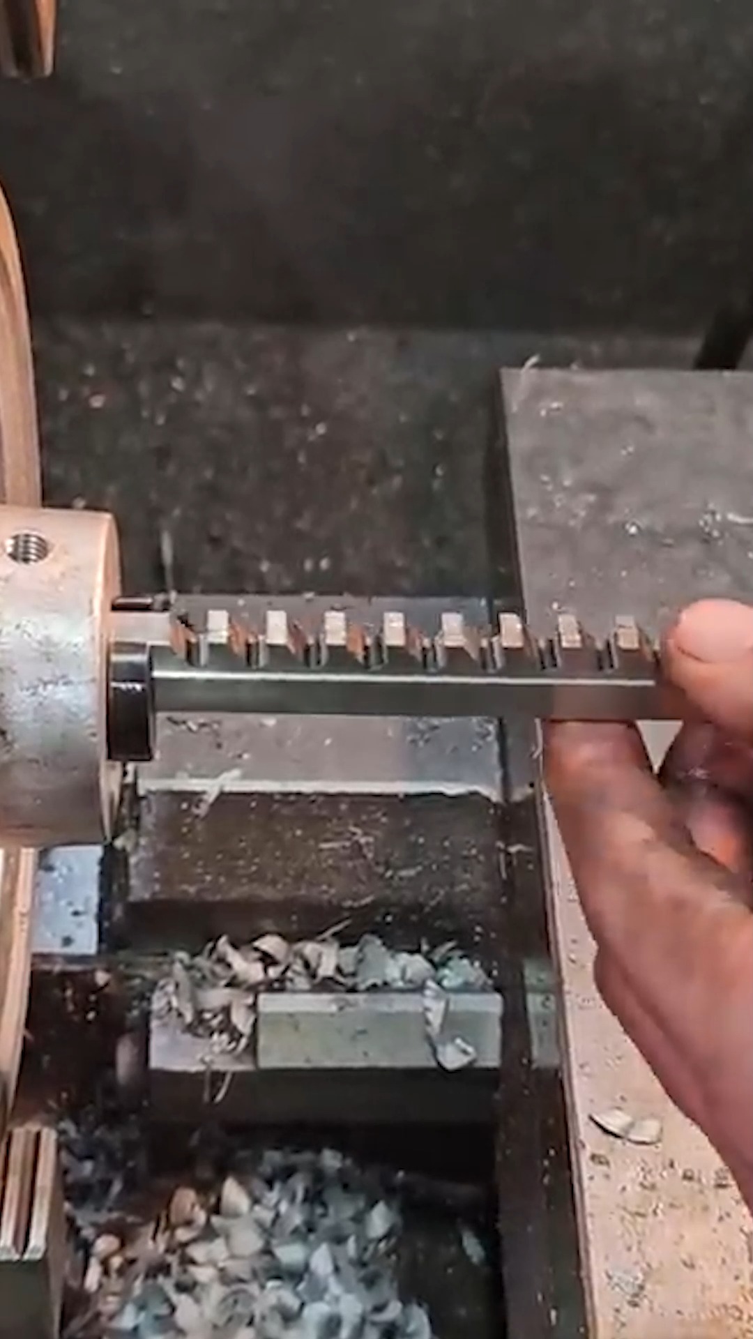 Heavy-duty tool post grinder in action