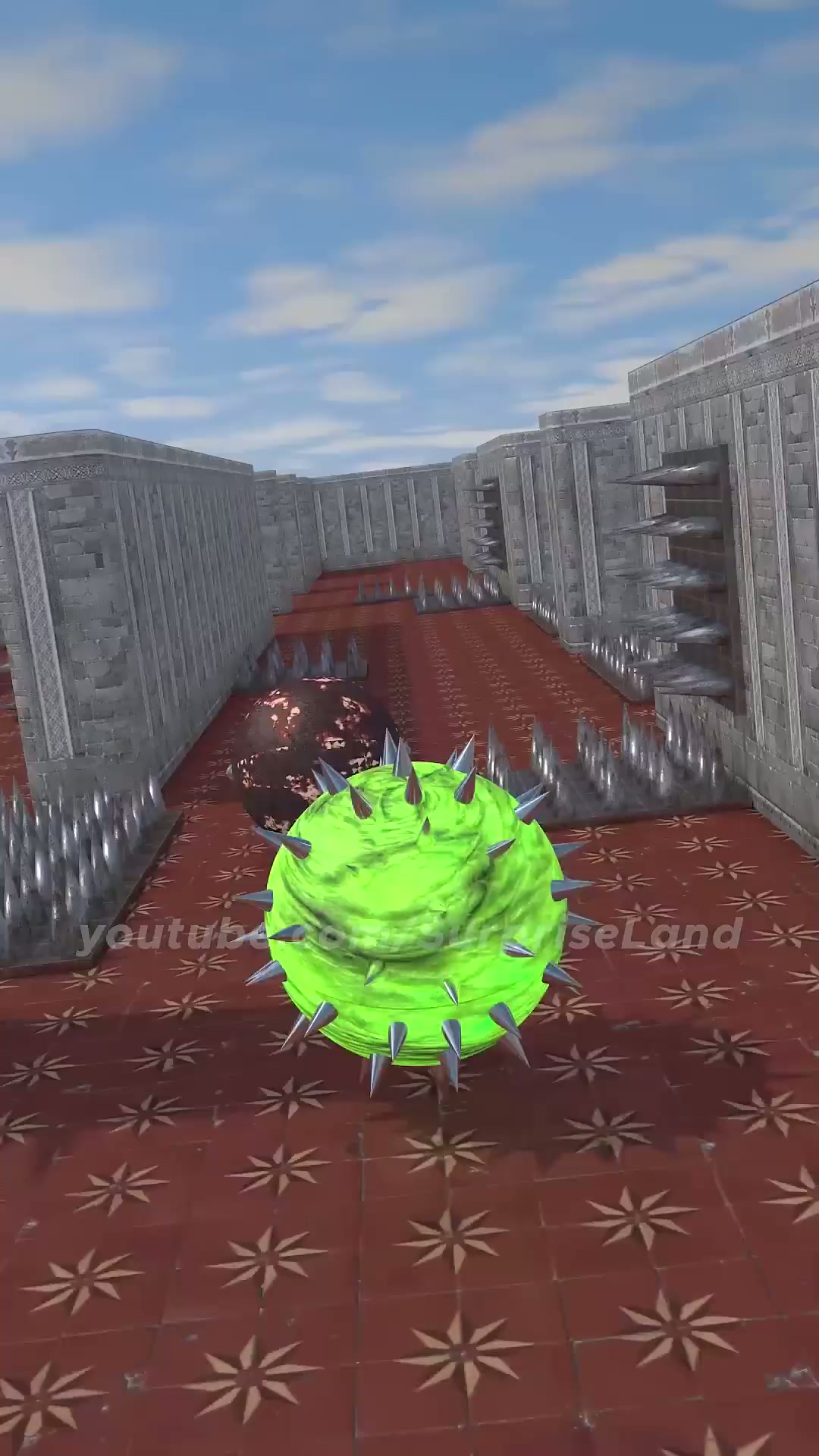 Rusty robot Pacman vs rolling spiky acid robot monster ☢️ 😇🪽🪽#Shorts