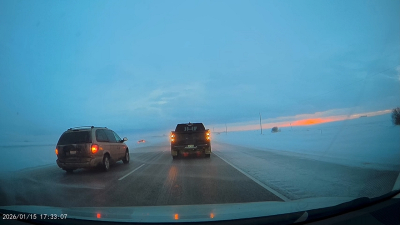 Vehicle stops on highway cause accident in Osler, Saskatchewan, Canada