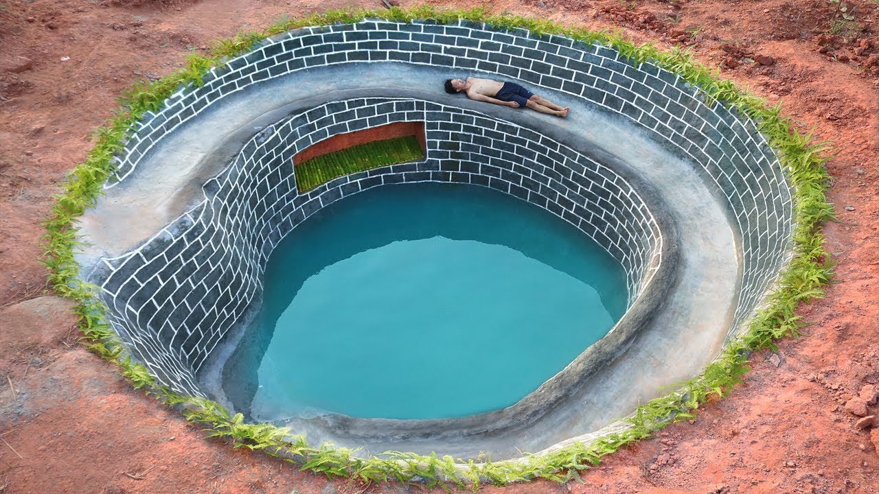 Build The Most Underground Water Slide House Around Swimming Pool