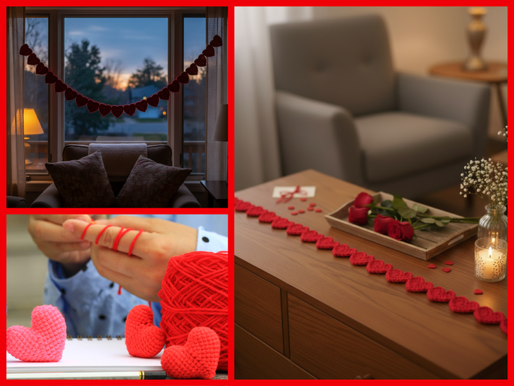 Herzgirlande häkeln – einfach, schnell und so romantisch