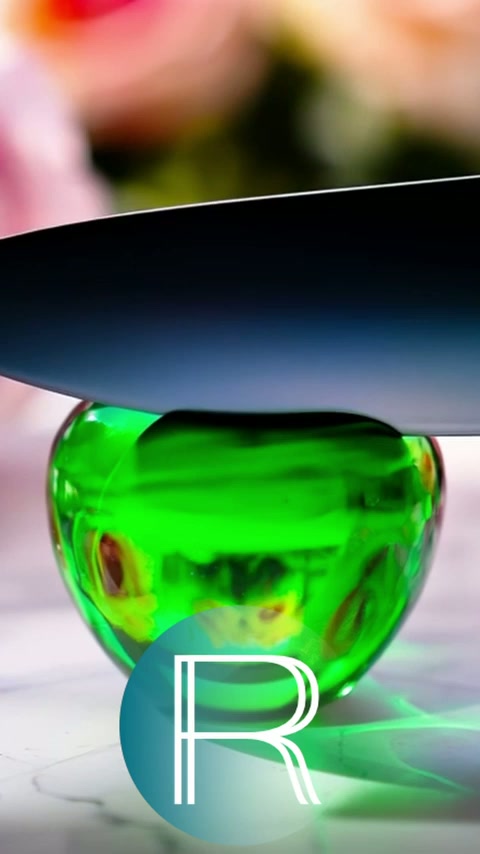 🔪🍏 AI ASMR cutting glass fruit | satisfying ASMR