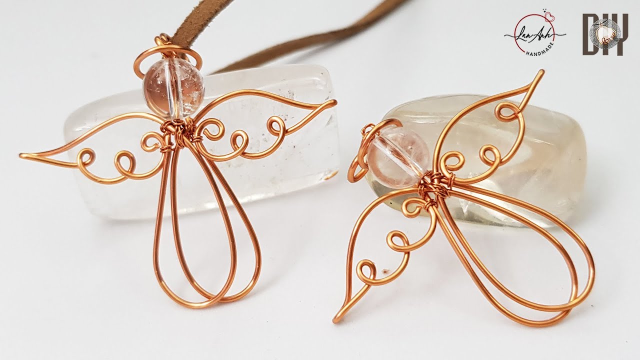 Angel pendant with spherical stone - Jewelry ideas for Christmas 435