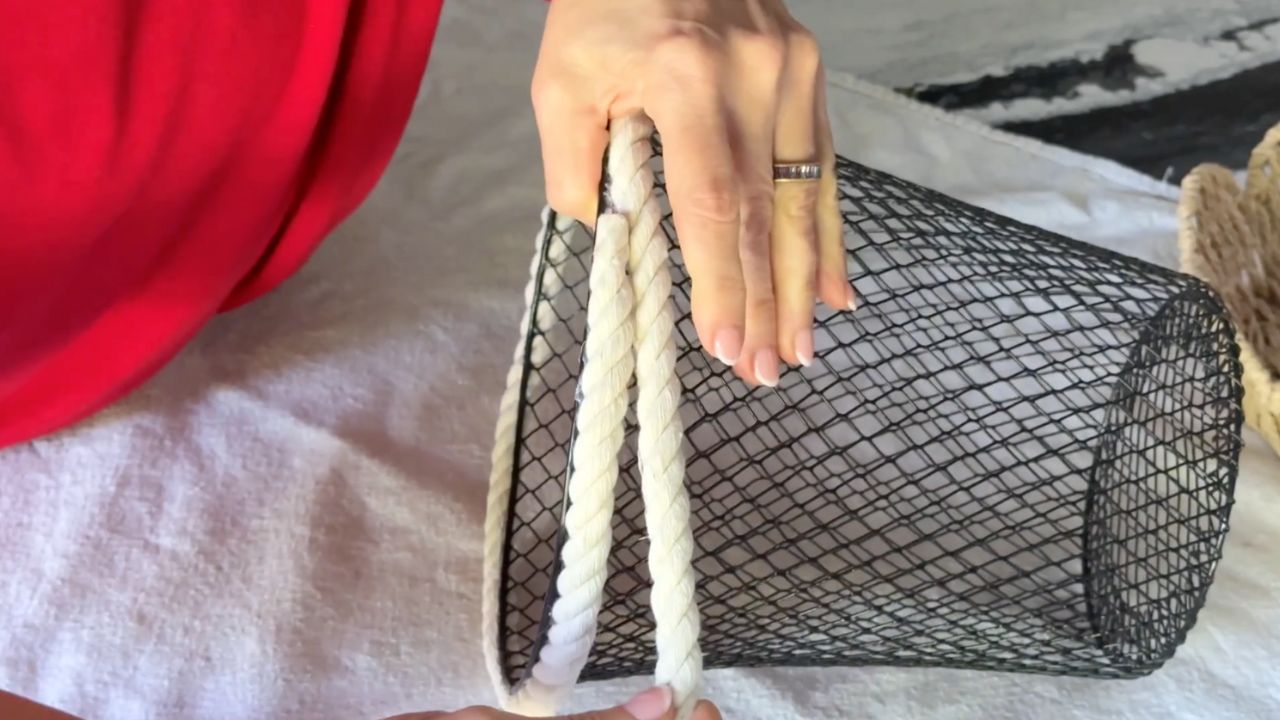 Wrap a rope around a basket for this brilliant kitchen idea!