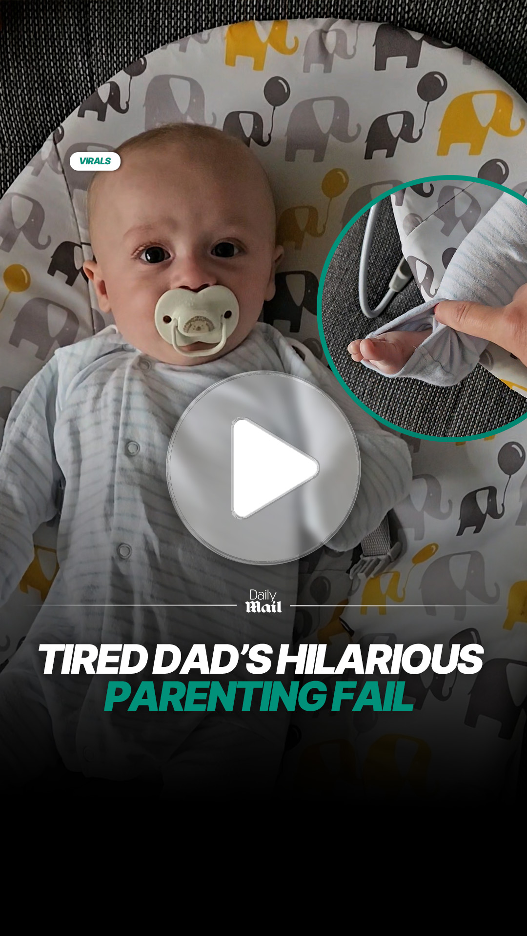 Exhausted dad struggles during late night baby change