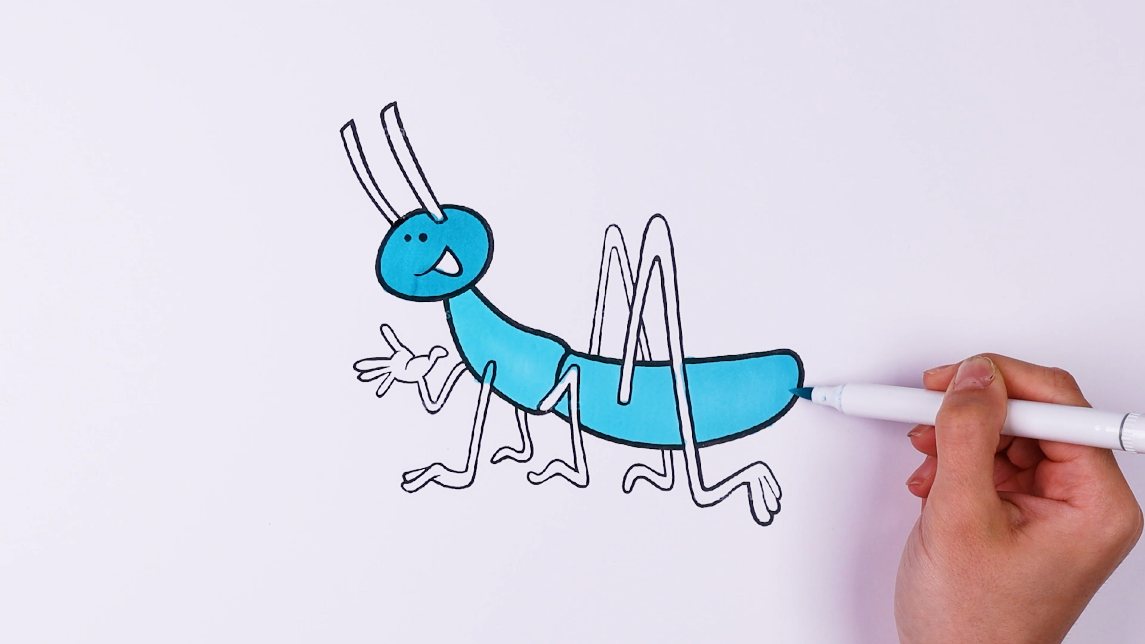 Coloring a fun drawing and learning colors