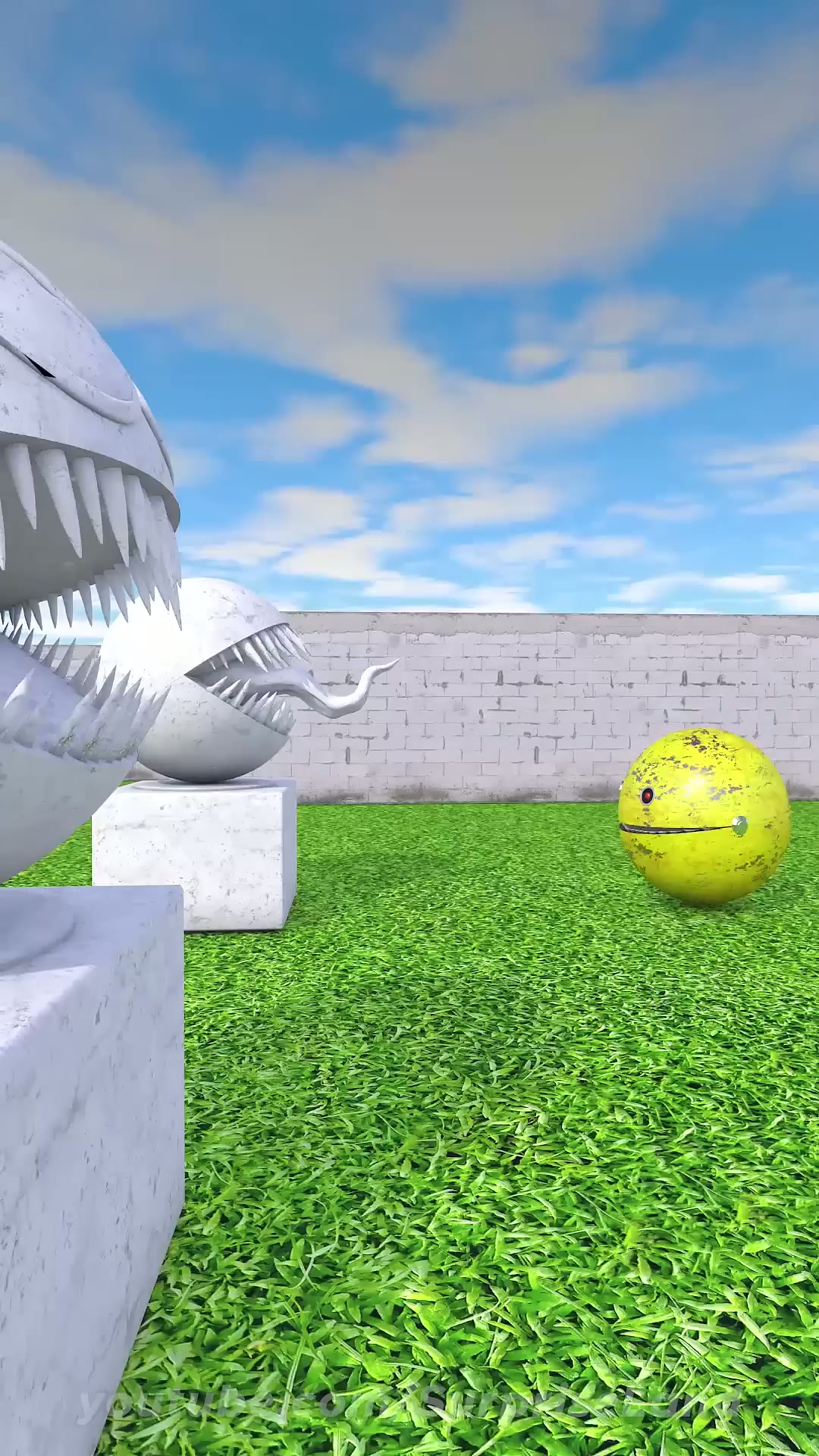 Robot Pacman vs statue monsters 👿👹👻🗿 #pacman #robotpacman