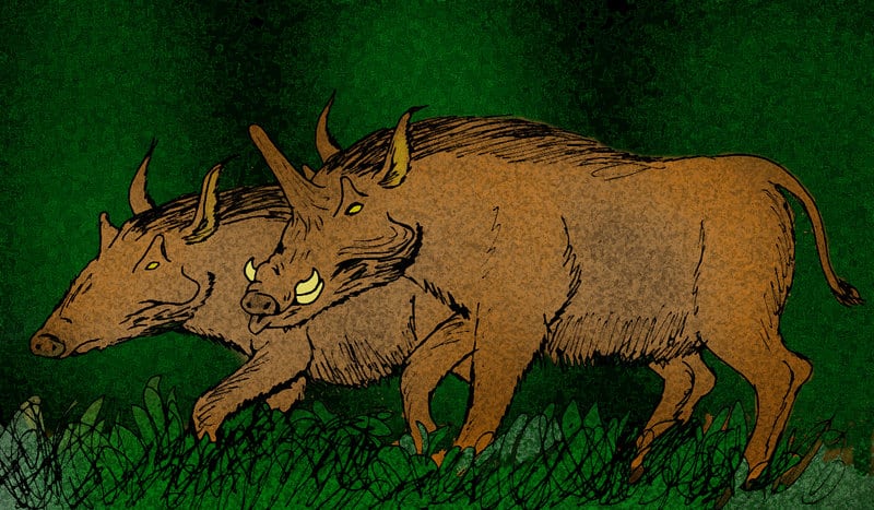 These ancient pigs looked more like unicorns than hogs
