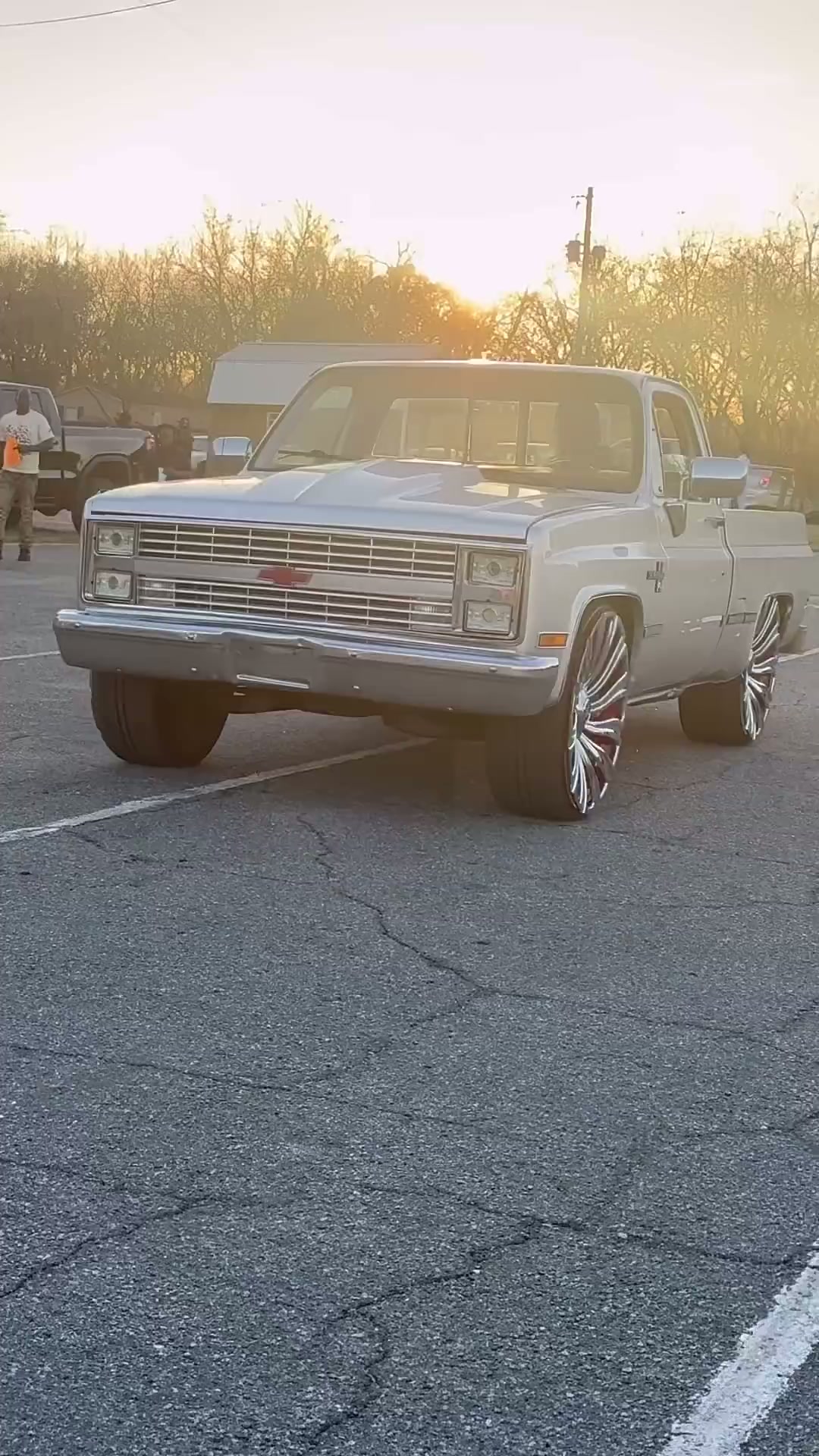 Chevy C10 truck on 28” DUB floaters riding