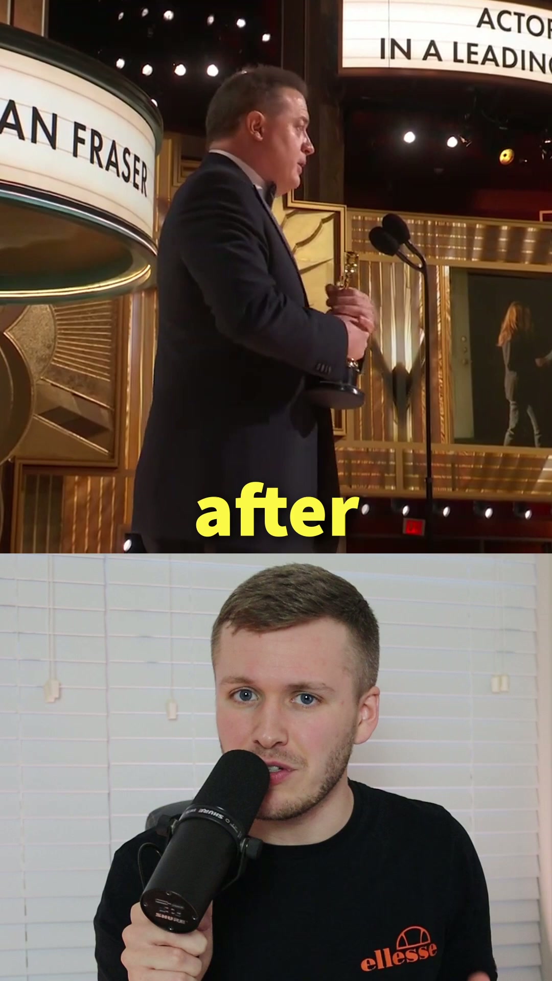 Brendan Fraser's comeback win at the Oscars #oscars