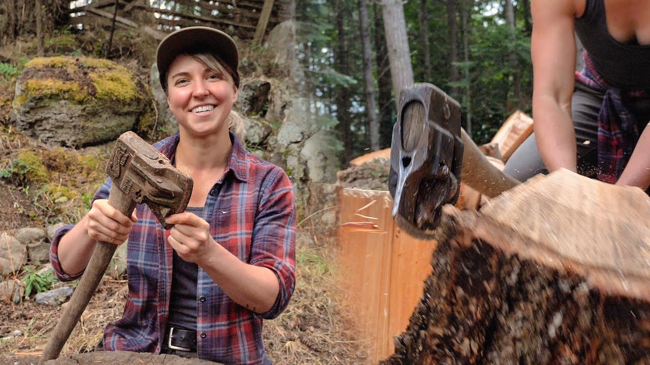 Broken spring-loaded axe restoration | Woodchopping | Rural life