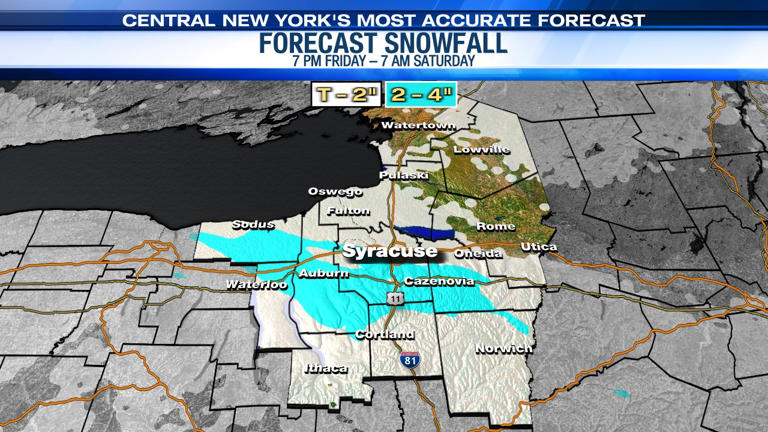 Turning colder, lake snow on the move south Friday afternoon