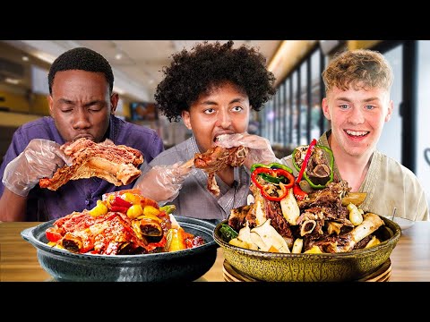 British friends try Korean feast in hanbok! Braised short ribs & ox ...