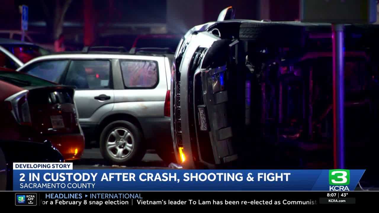 2 suspects arrested and another hurt after wild crash, fight and ...