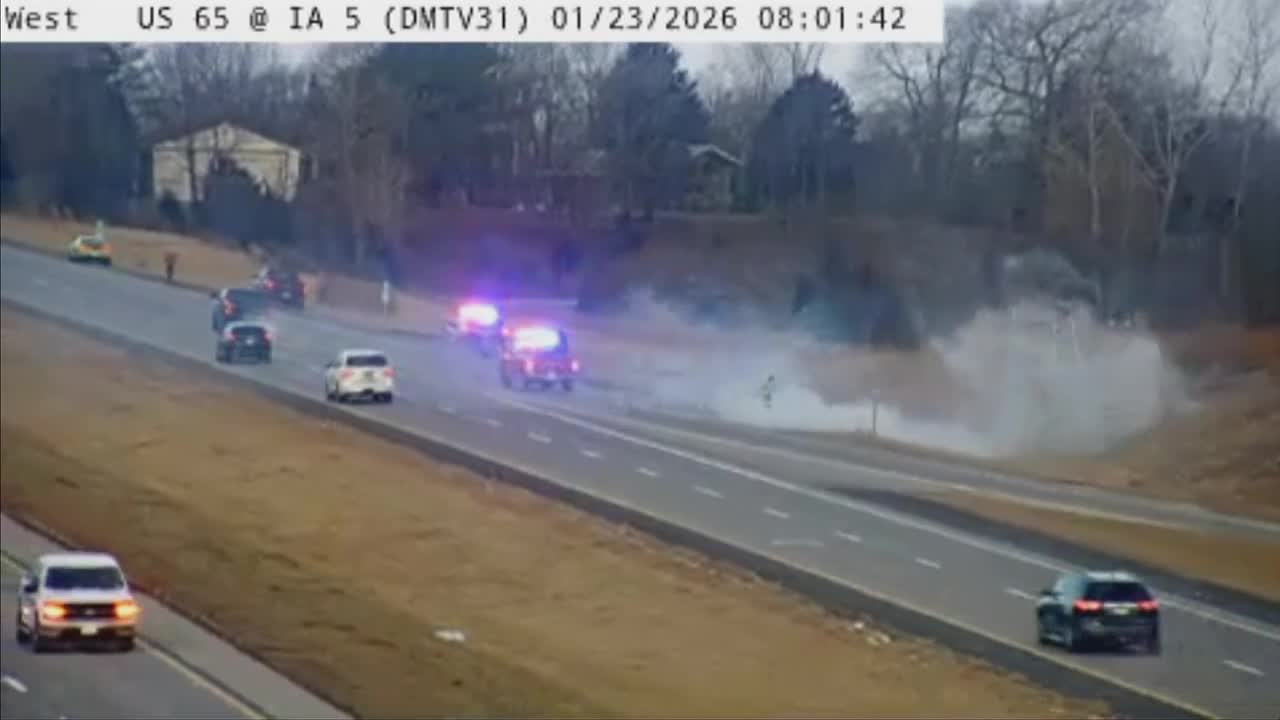 RAW VIDEO: Crews on scene of roadside fire on Highway 65