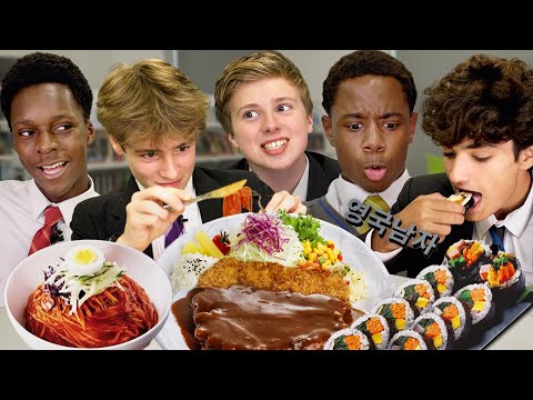 British schoolboys react to Korean restaurant food – bunsik surprise!