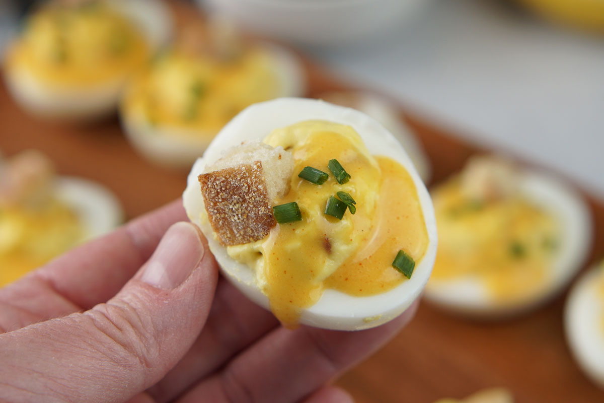 Eggs Benedict deviled eggs