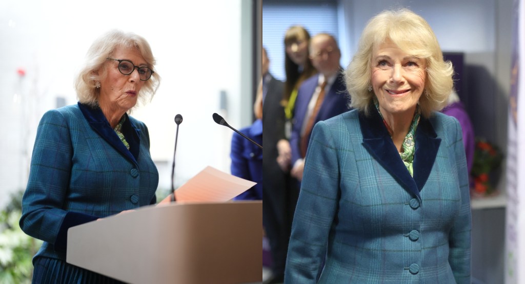 Queen Camilla honors Maggie's milestone in Fiona Clare coords