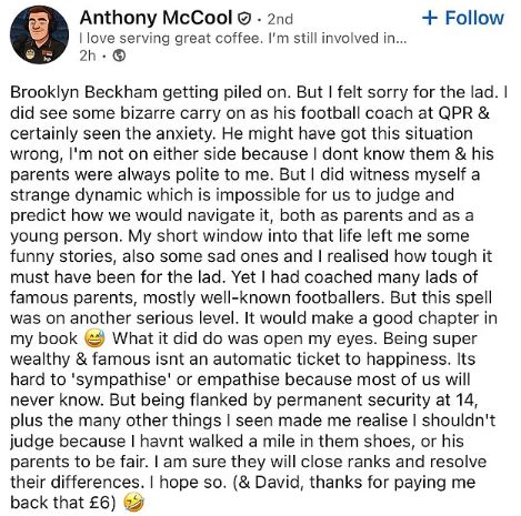 Brooklyn Beckham's former coach reveals 'strange dynamic' with parents ...