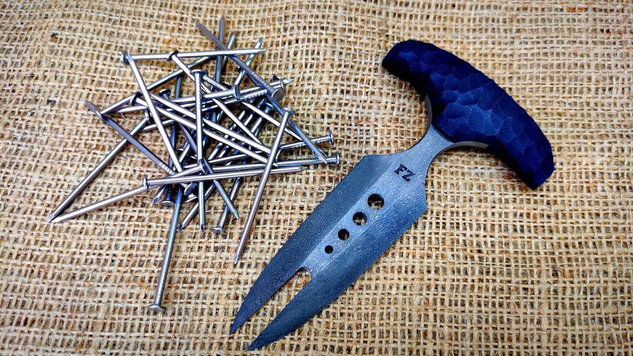Wootz push dagger from nails