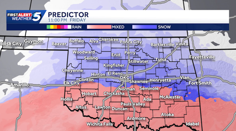 Hour-by-hour forecast: When will snow and ice hit Oklahoma during the ...