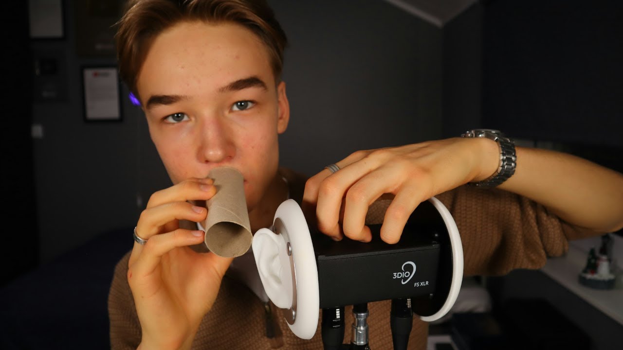 ASMR very tingly mouth sounds | 3DIO ear to ear massage