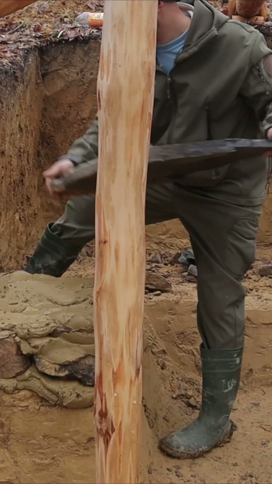 Dugout in the forest #camping #bushcraft #survival #building part - 2