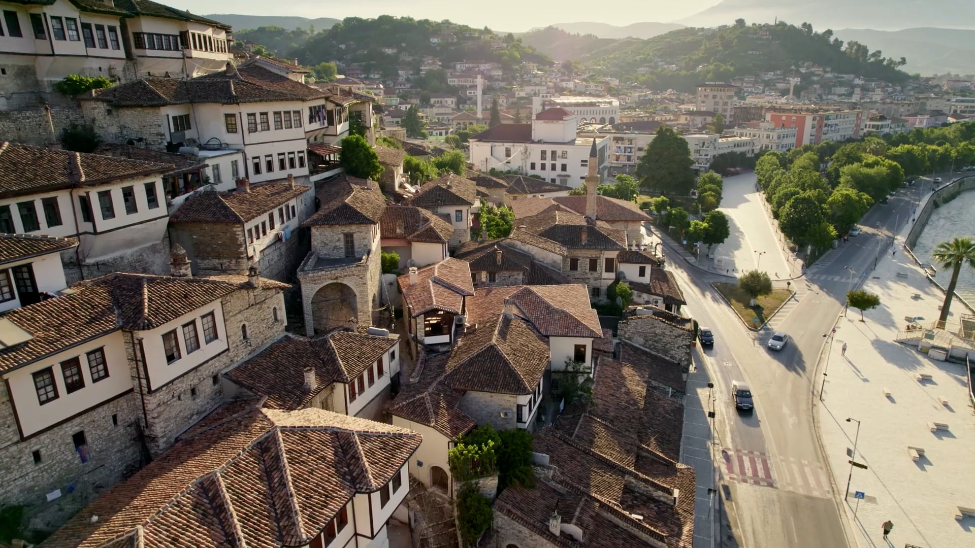 Explore Berat, Albania: Aerial tour of the "City of a Thousand Windows"