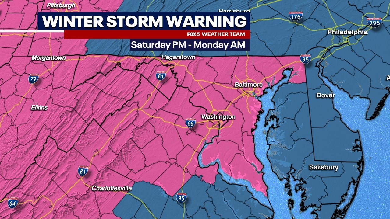Winter storm warning issued for entire DC region