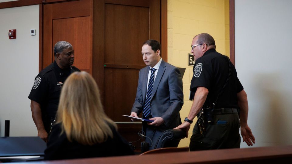 Brendan Banfield takes the stand to testify in his own defense at his ...
