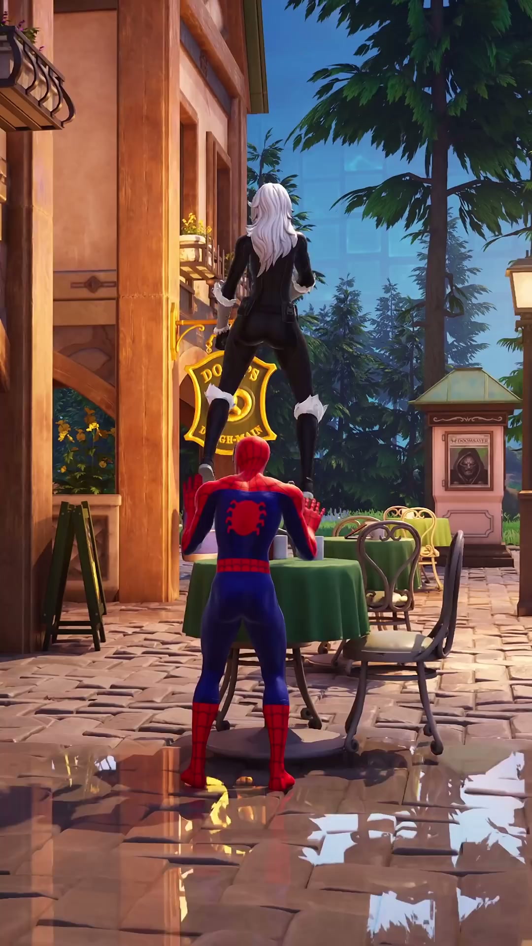 Fake black cat tried to steal Spider Man. But then! 😱😏 #shorts