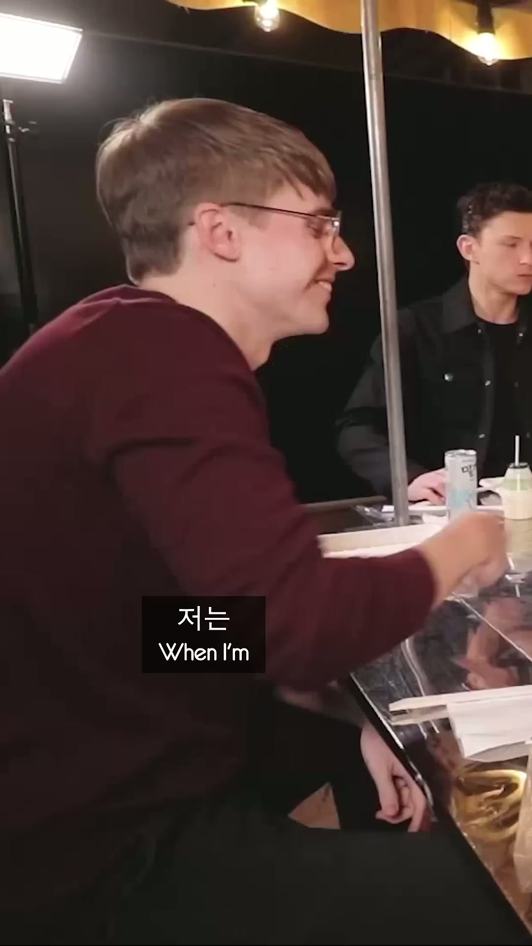 Avengers actors try Korean kimbap for the first time | Tom Holland ...