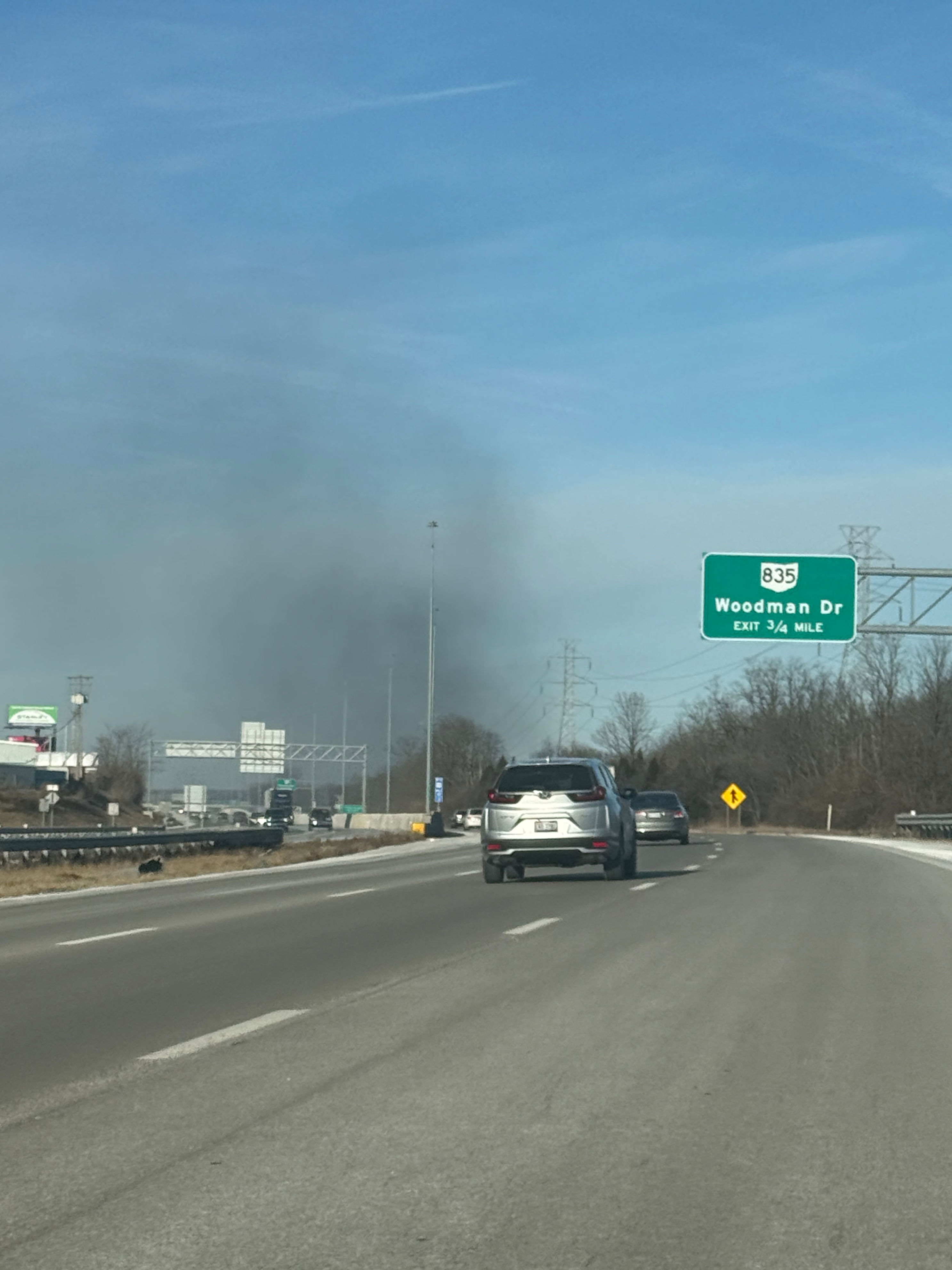 Garage fire reported in Dayton; smoke visible from US 35