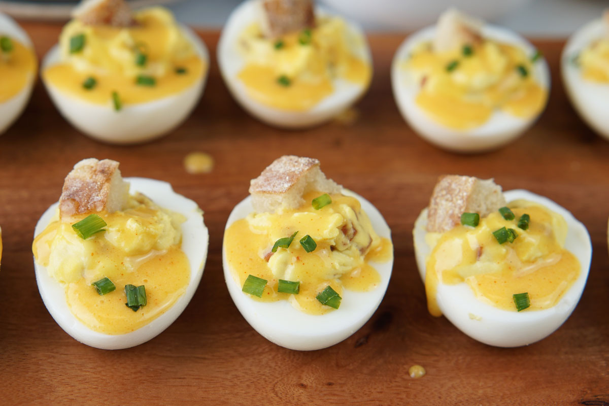 Eggs Benedict deviled eggs