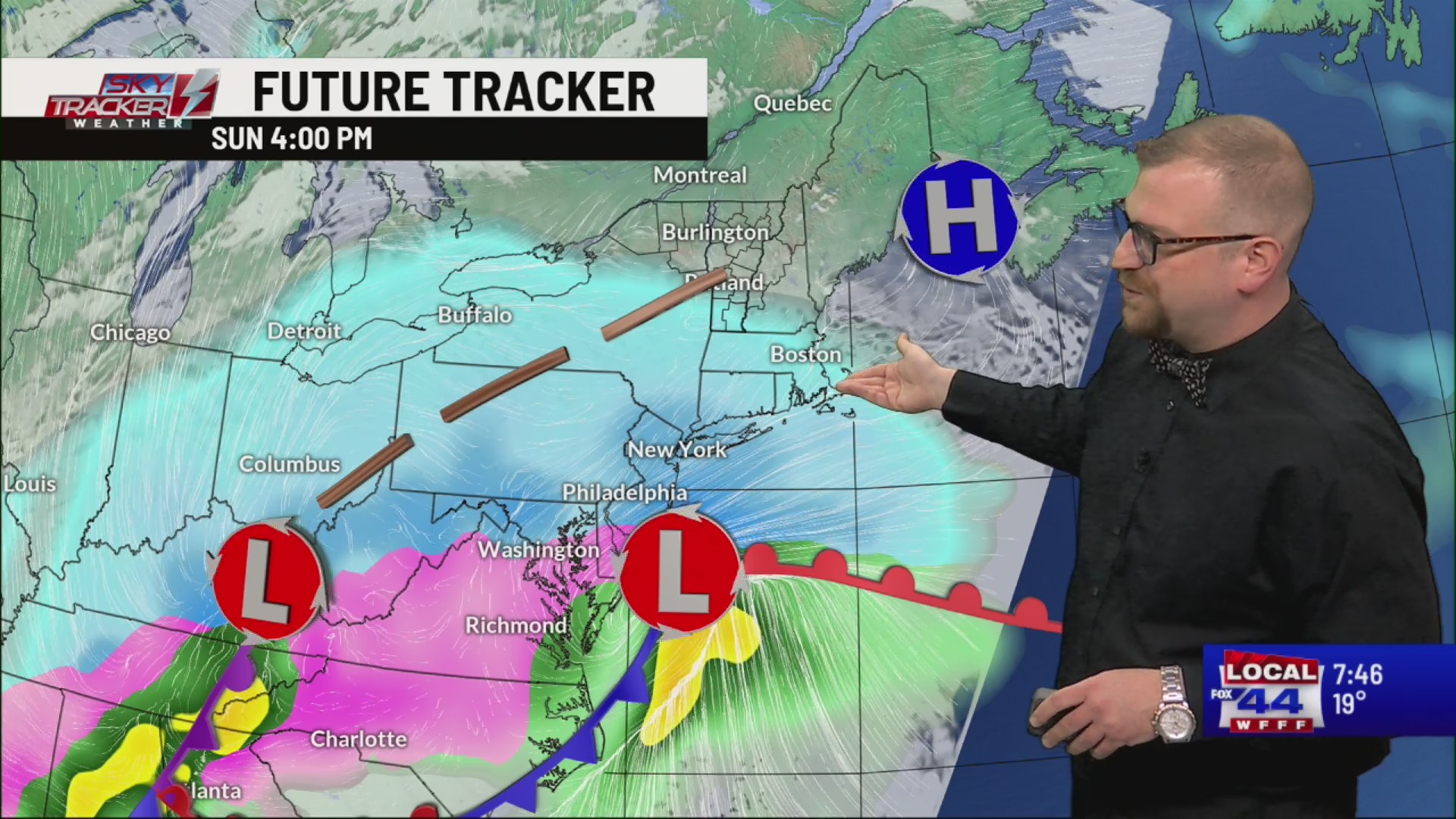 Snowstorm late Sunday after a bitterly cold Saturday